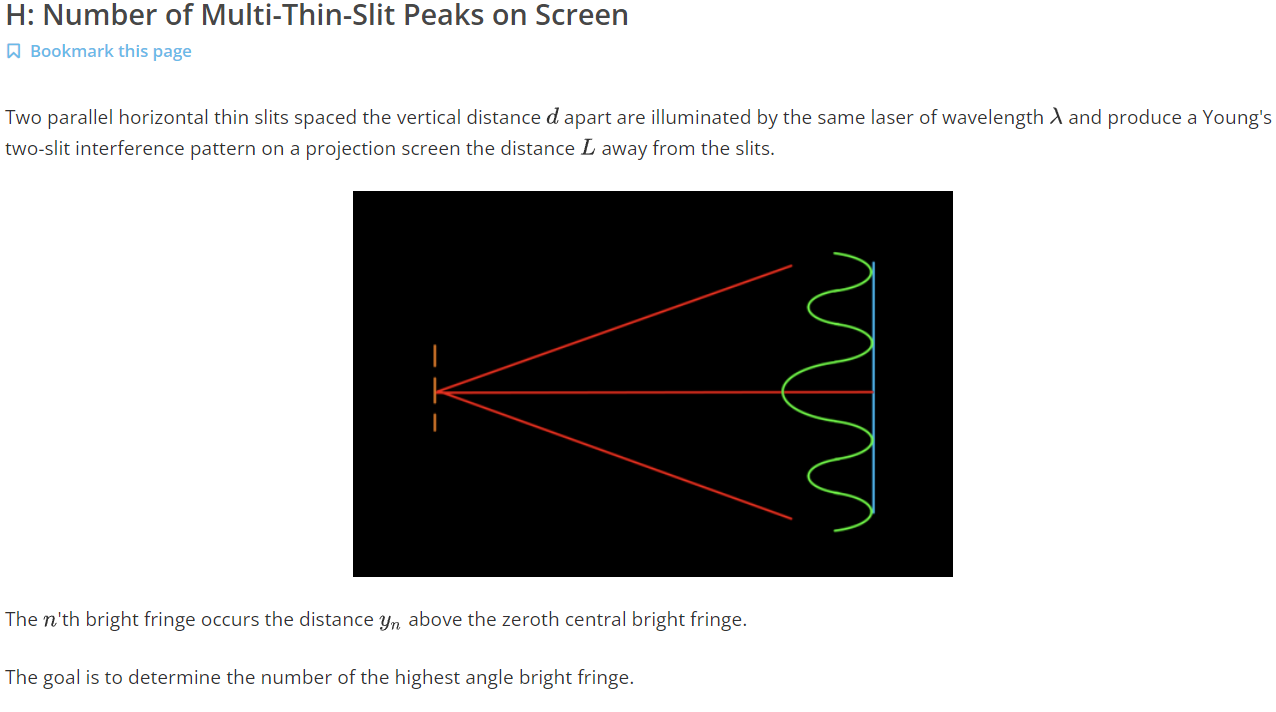 Solved Two parallel horizontal thin slits spaced the | Chegg.com