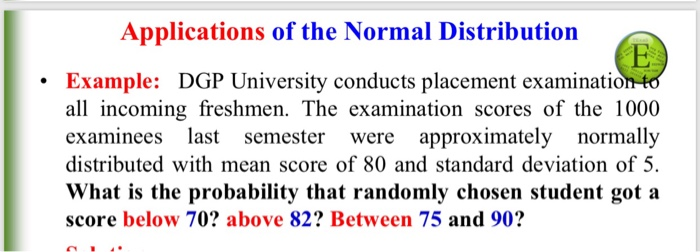 Solved Applications of the Normal Distribution Example: DGP | Chegg.com