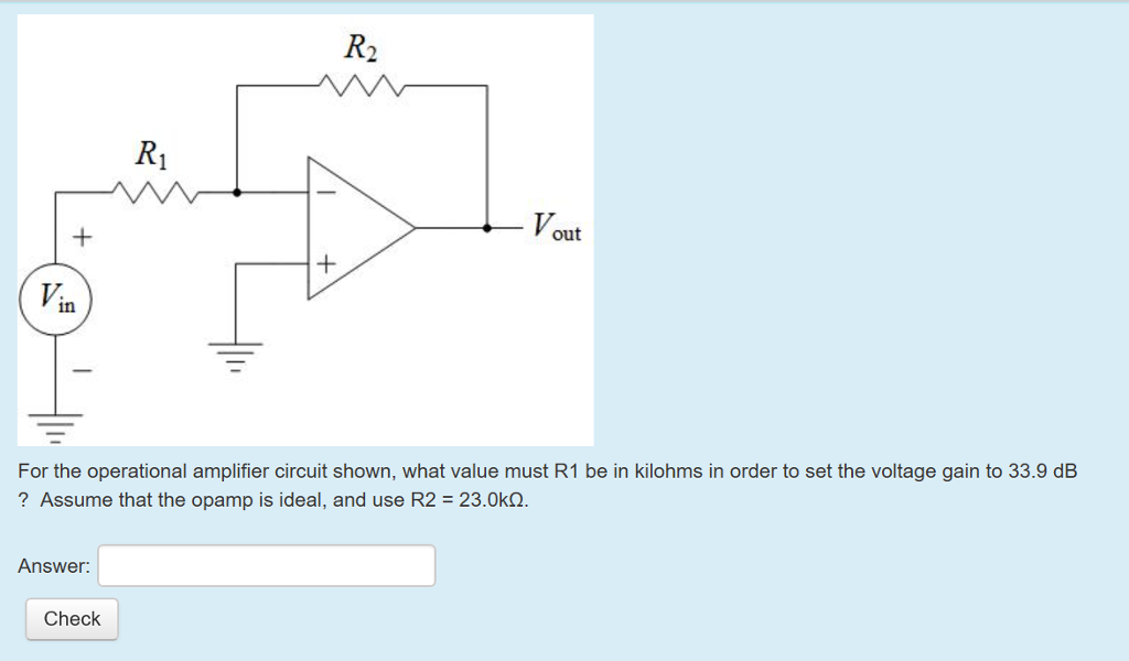 Solved R2 Vout in For the operational amplifier circuit | Chegg.com