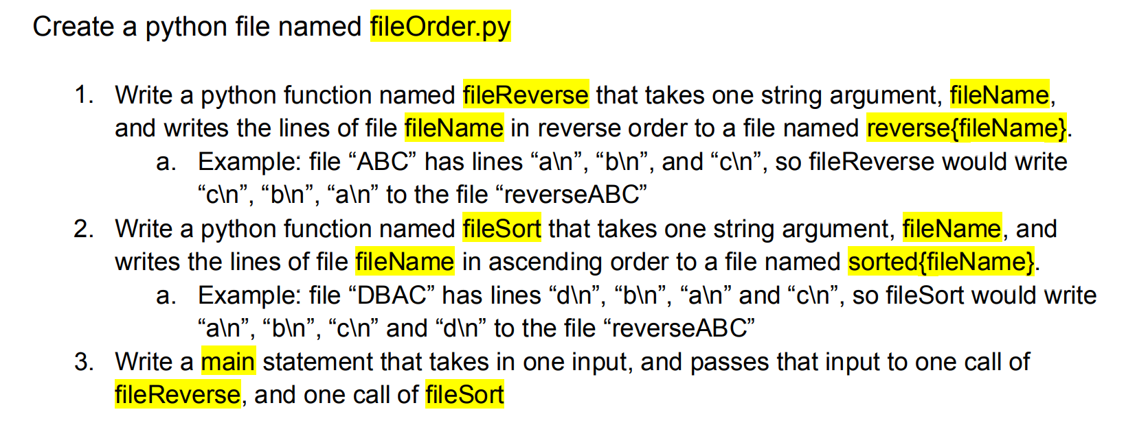 Solved Sreate A Python File Named Fileorderpy 1 Write A 