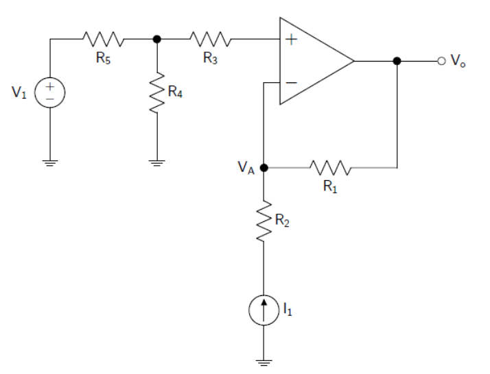 Solved + M R3 R5 OV. Vi + R4 VA R1 R2 For the above | Chegg.com