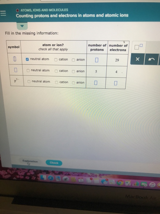 Solved O ATOMS, JONS AND MOLECULES Counting protons and | Chegg.com