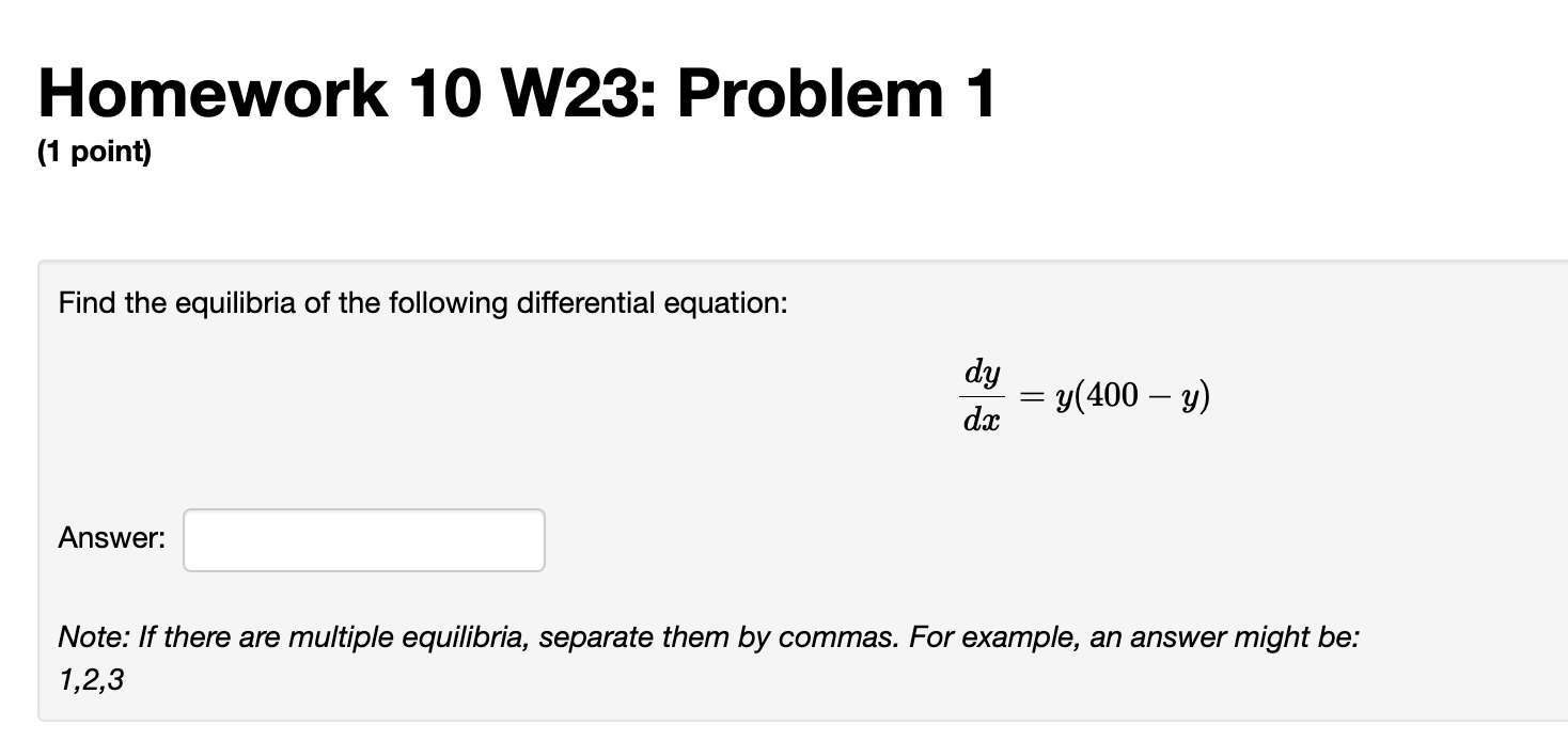 Solved Homework 10 W23: Problem 1 (1 point) Find the | Chegg.com