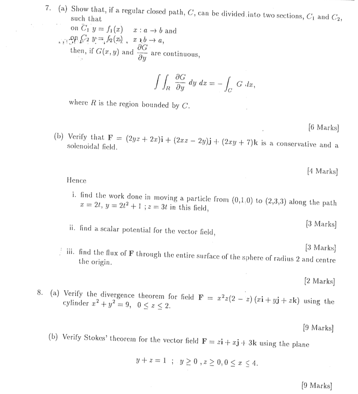 Solved 7. (a) Show that, if a regular closed path, C, can be | Chegg.com