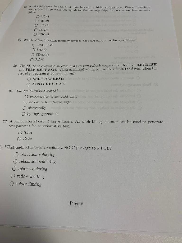 Solved 18. A microprocessor has an 8-bit data bus and a | Chegg.com