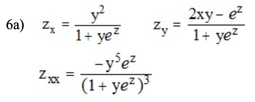 Solved 6. Differentiate implicitly to find zx,zy, and zxx | Chegg.com
