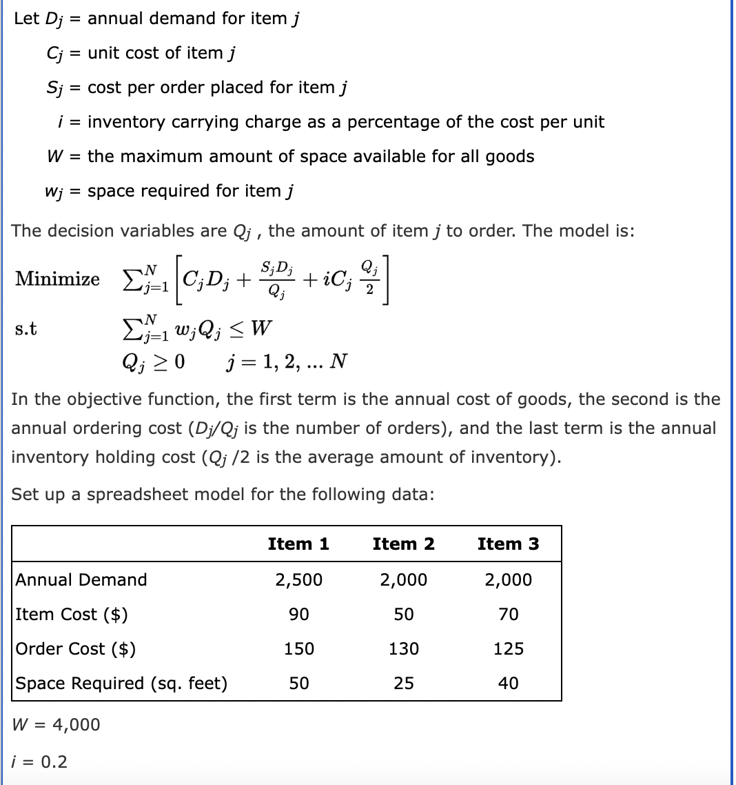 Solved The Economic Order Quantity (EOQ) model is a | Chegg.com