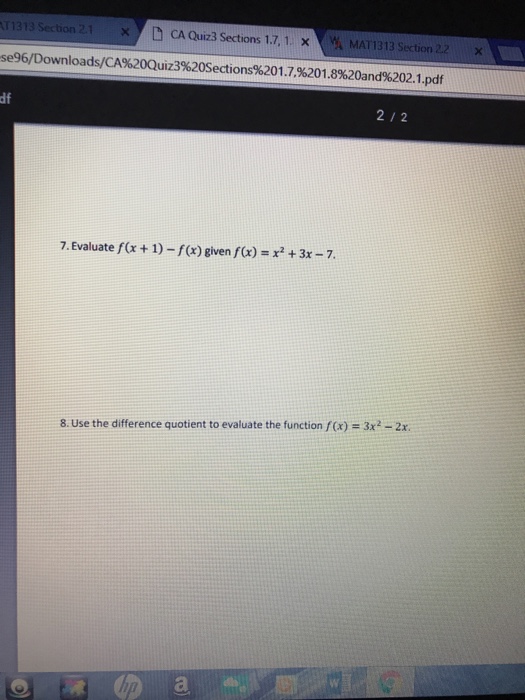 Solved Evaluate f(x + 1) - f(x) given f(x) = x^2 + 3x -7. | Chegg.com Solved Evaluate f(x + 1) - f(x) given f(x) = x^2 + 3x -7. | Chegg.com