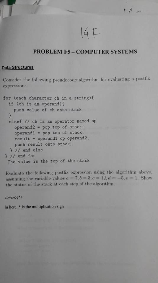Solved 4 F Problem F5 Computer Systems Consider The 