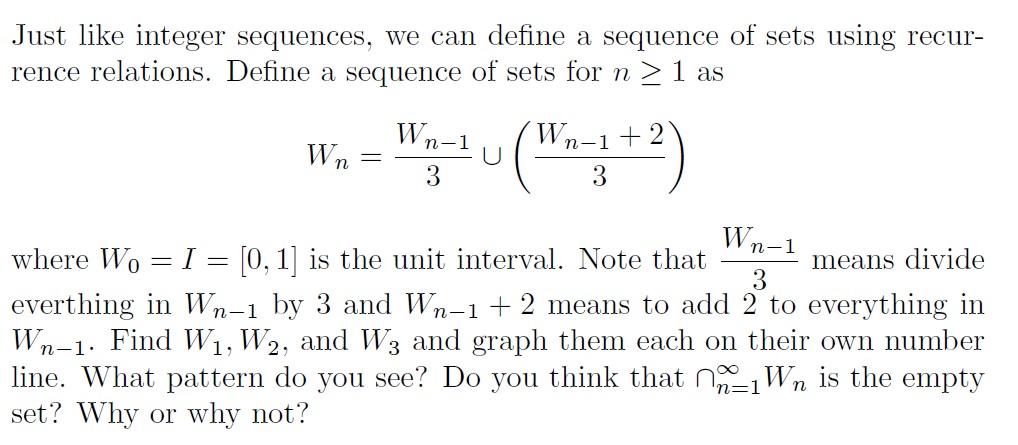 Solved Just like integer sequences, we can define a sequence | Chegg.com
