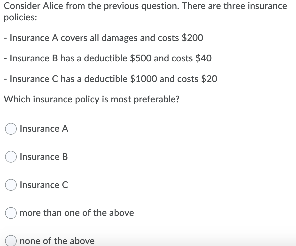 Solved Consider Alice from the previous question. There are | Chegg.com