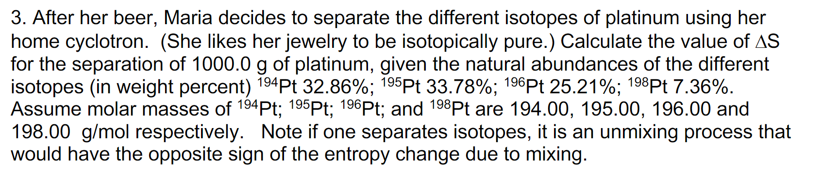 Solved 3. After her beer, Maria decides to separate the | Chegg.com