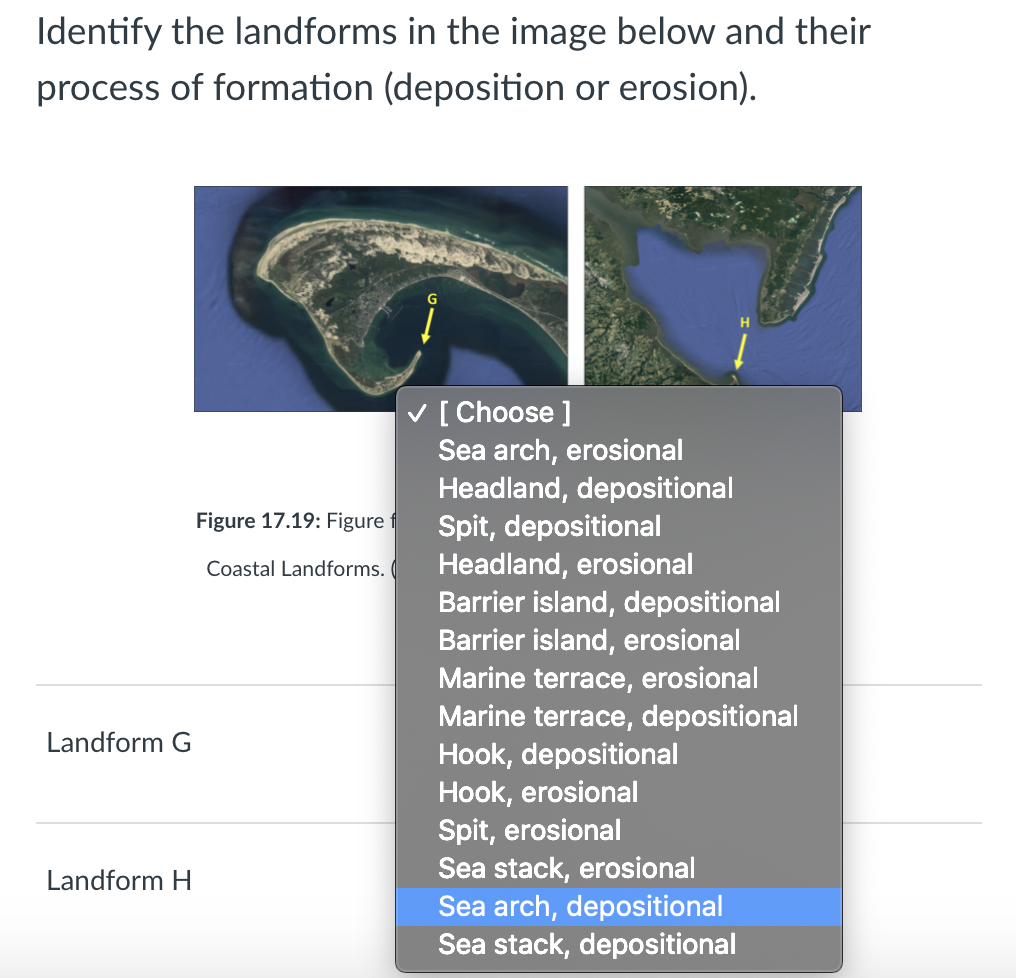 Solved Identify the landforms in the image below and their | Chegg.com