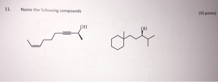 Solved Name the following compounds | Chegg.com