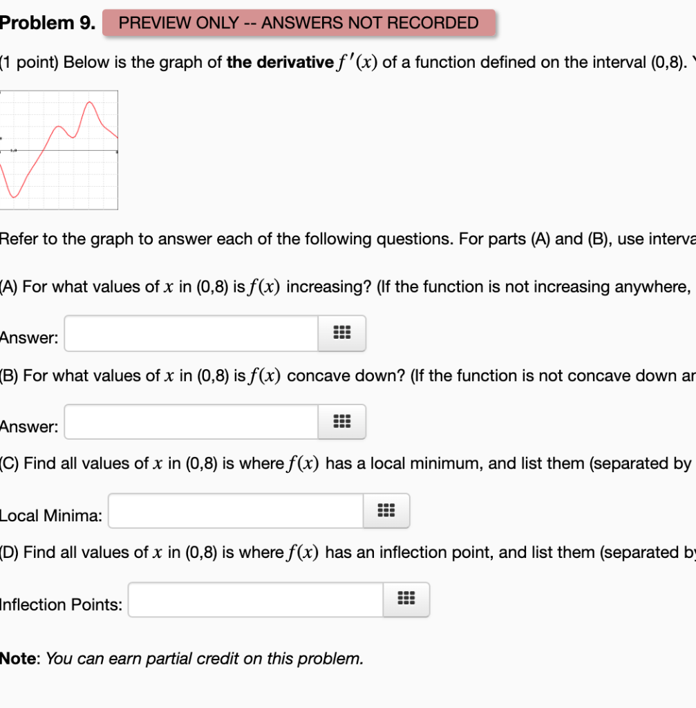 Solved Problem 9. PREVIEW ONLY -- ANSWERS NOT RECORDED (1 | Chegg.com