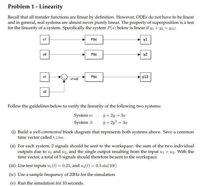 Solved Problem 1 - Linearity Recall that all transfer | Chegg.com