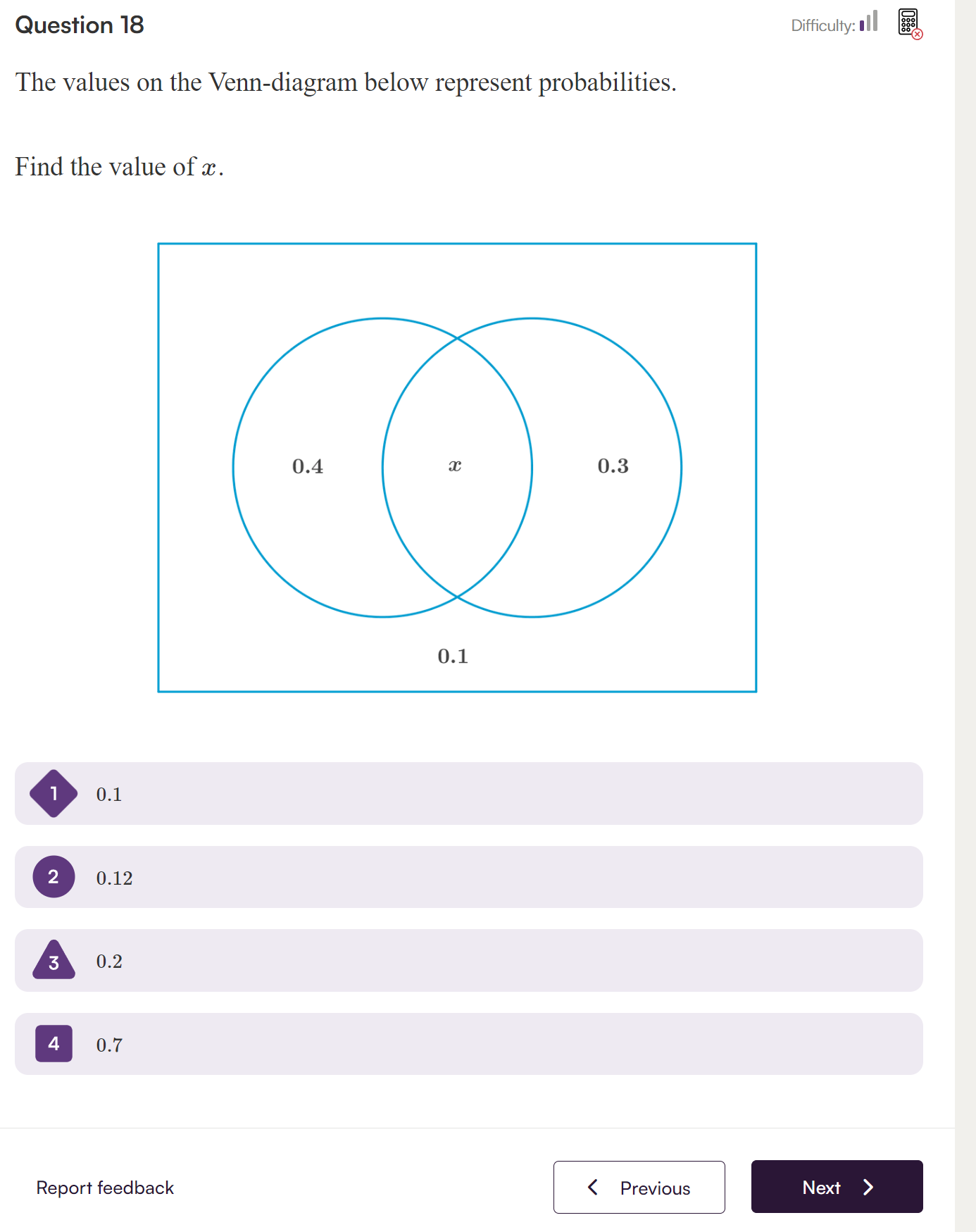 Solved The values on the Venn-diagram below represent | Chegg.com