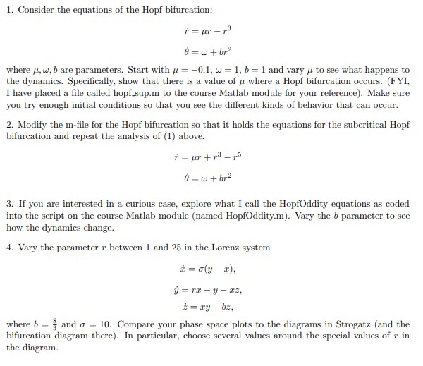 Solved In Matlab:hopf_sum.m:function xdot = | Chegg.com