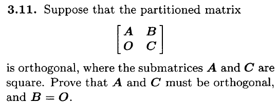 Solved 3.11. Suppose that the partitioned matrix A B o C is | Chegg.com