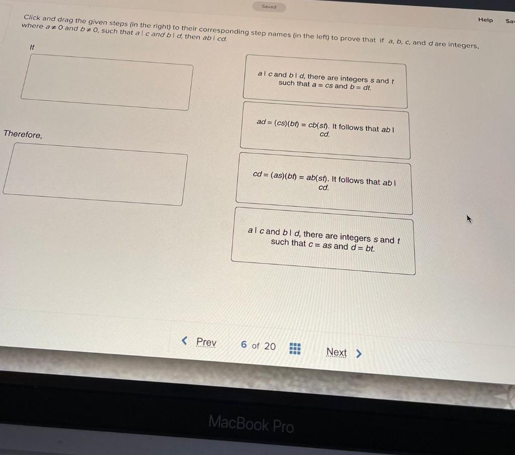Solved Saved Help Click and drag the given steps (in the | Chegg.com