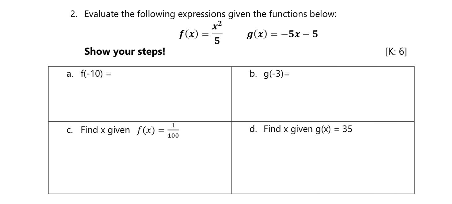 Solved 2. Evaluate the following expressions given the | Chegg.com