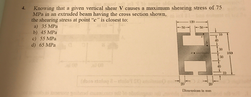 Solved Knowing that a given vertical shear V causes a | Chegg.com