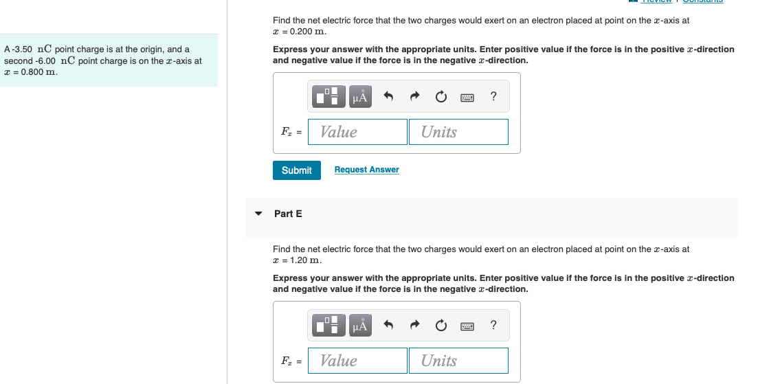 Solved Find the net electric force that the two charges | Chegg.com