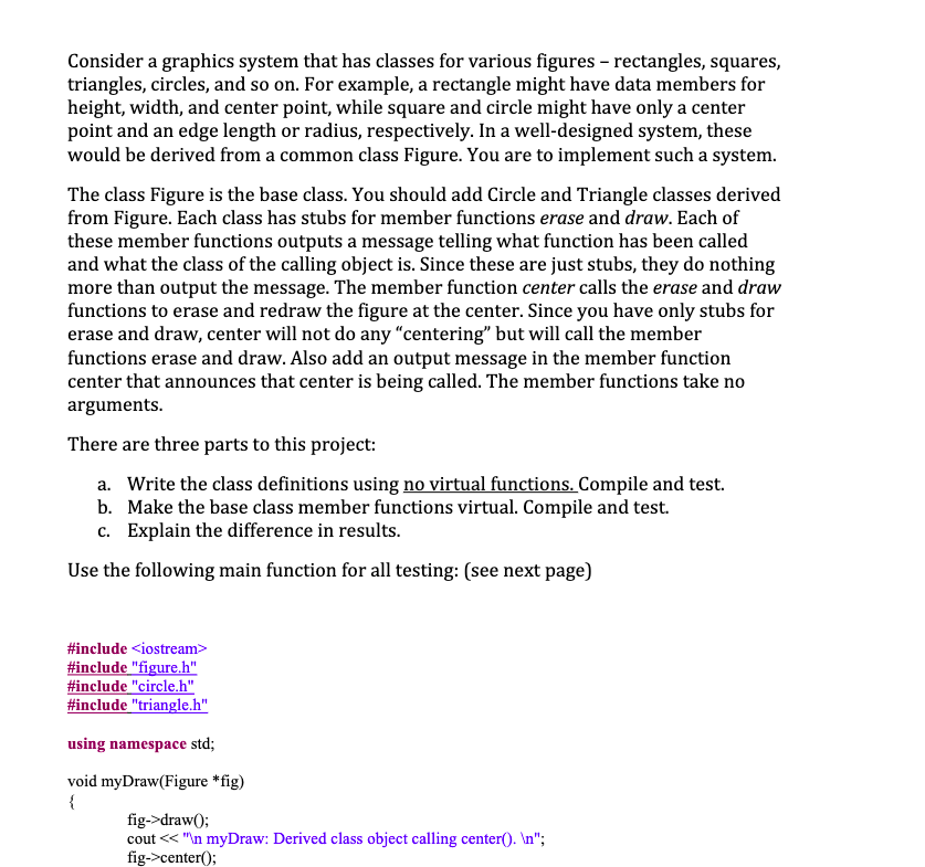 Solved Exercise 2 - PolymorphismConsider a graphics system | Chegg.com