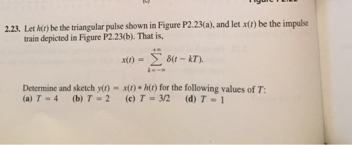 Solved (C) 2.23. Let h(r) be the triangular pulse shown in | Chegg.com