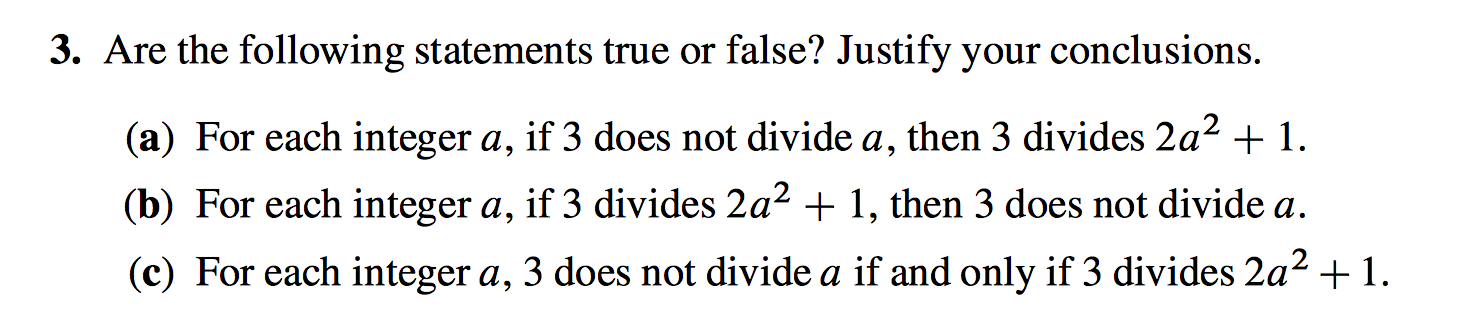 Solved 3. Are the following statements true or false? | Chegg.com