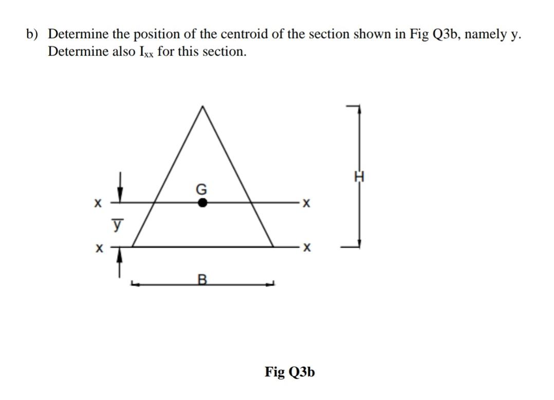 Solved b) Determine the position of the centroid of the | Chegg.com