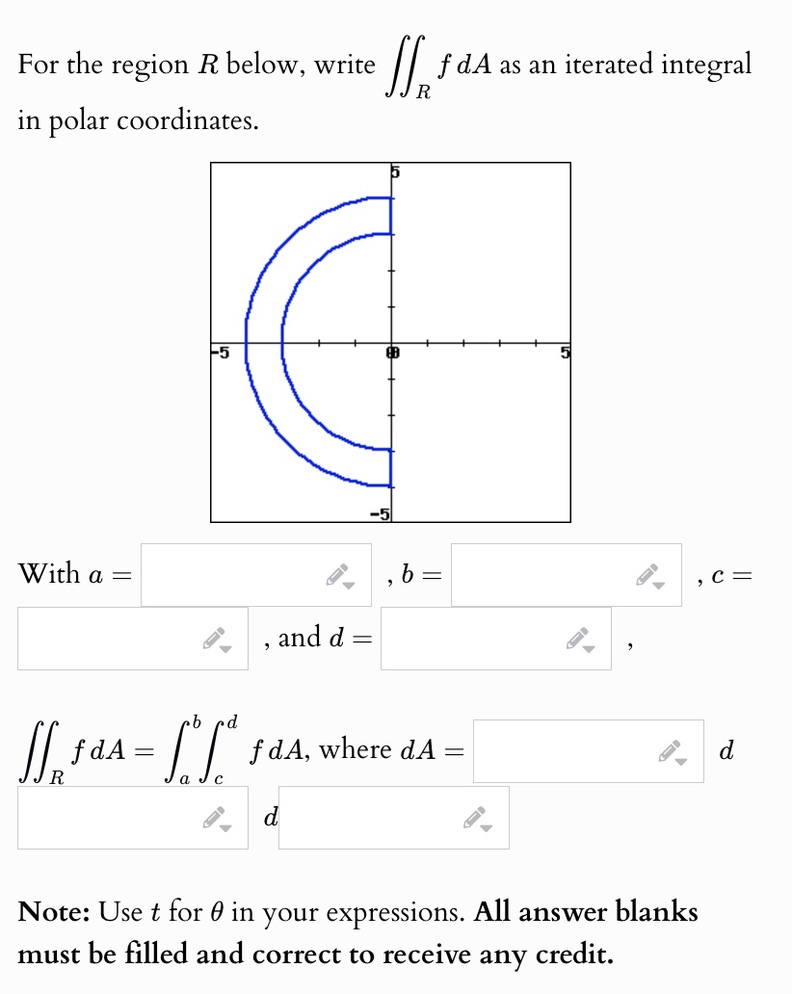 Solved by an EXPERT For the region R ﻿below, write ∬RfdA as an ﻿iterated | Chegg.com