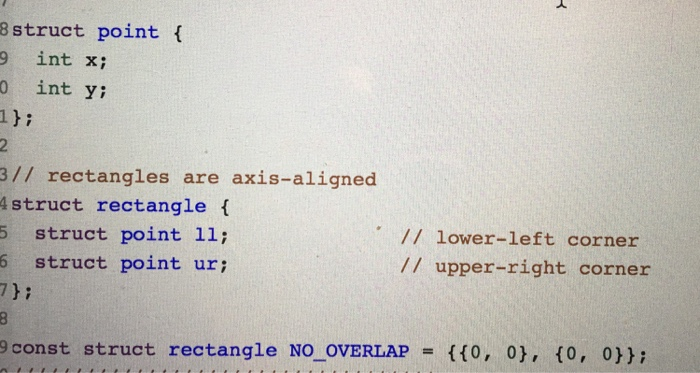 Solved C Overlap Has Two Struct Rectangle Type Parameters 8792