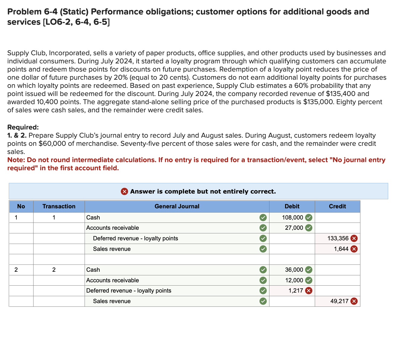 Solved Problem 6-4 (Static) Performance obligations; | Chegg.com
