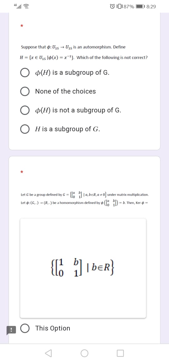 Solved @[187% 11 8:29 Suppose that :Uis → Uis is an | Chegg.com