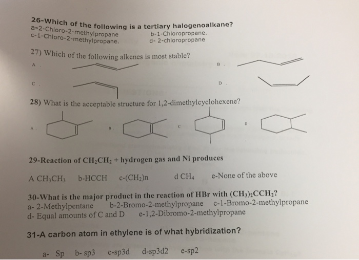Solved ch of the following is a tertiary halogenoalkane? | Chegg.com