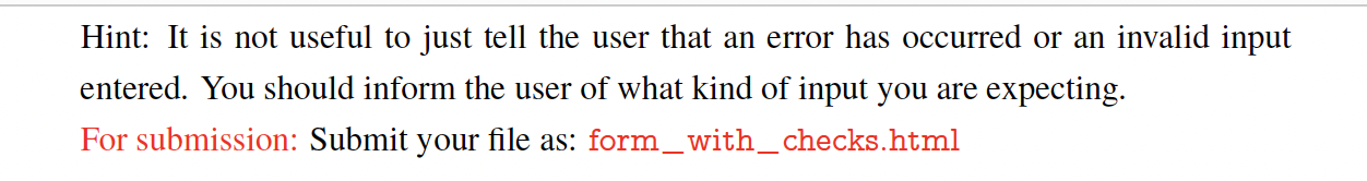 Solved Task 8: Checking your form for errors You are going | Chegg.com