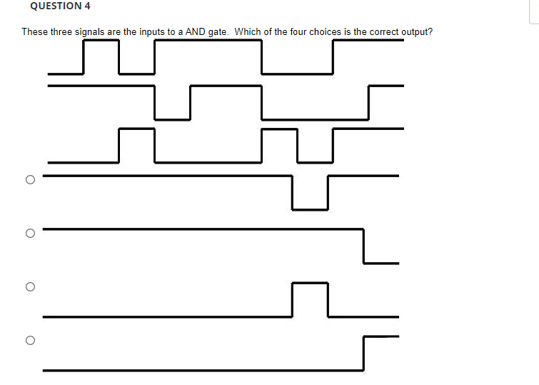 Solved QUESTION 4These three signals are the inputs to a AND | Chegg.com