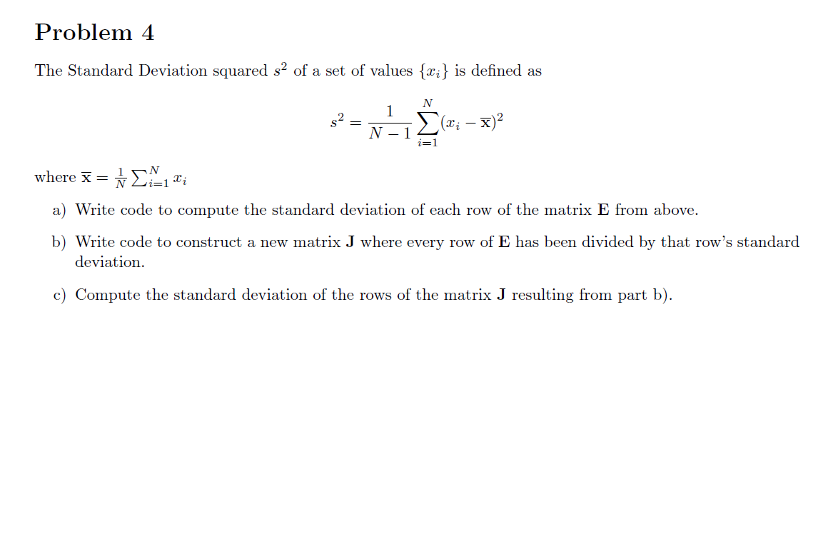 The Standard Deviation squared s2 of a set of values | Chegg.com