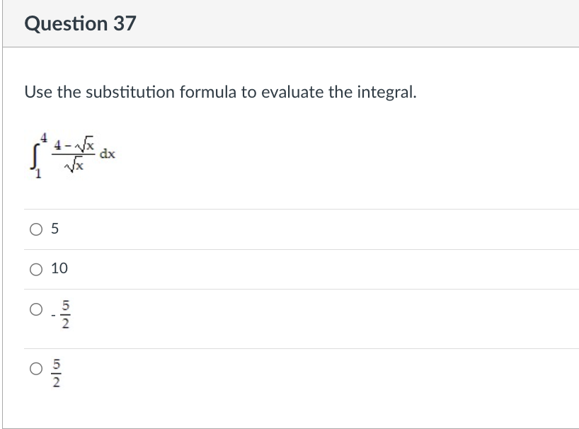 Solved Use the substitution formula to evaluate the | Chegg.com