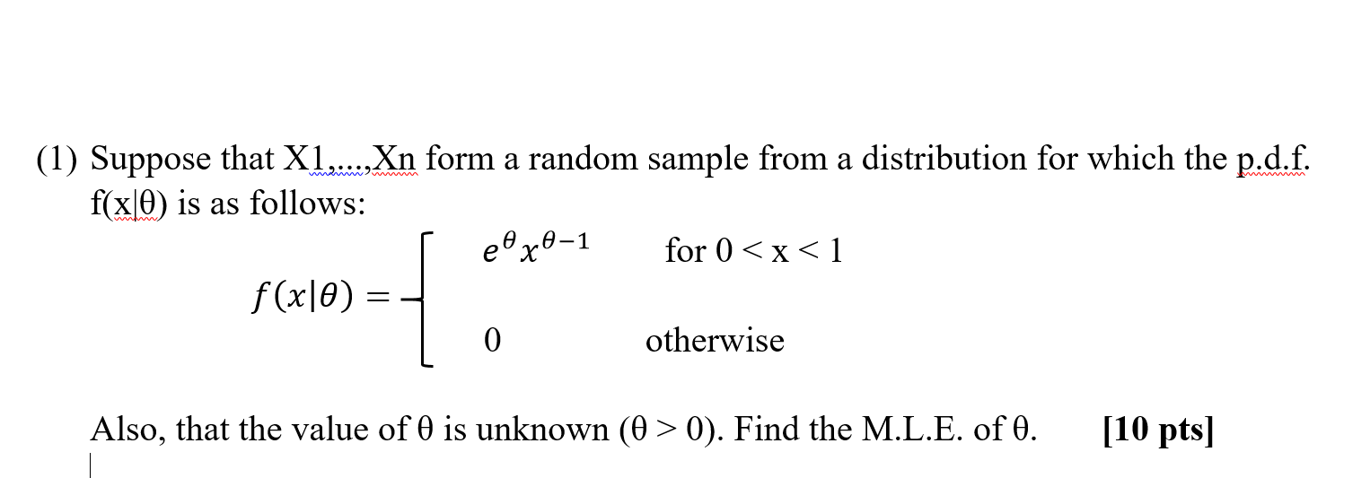 Solved (1) Suppose that X1,…,Xn form a random sample from a | Chegg.com