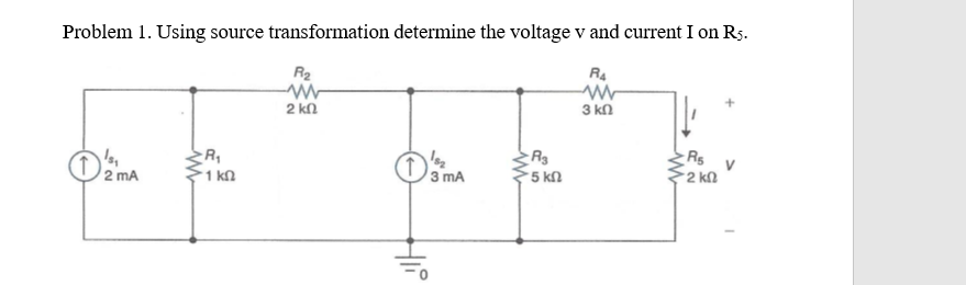 Solved Problem 1. Using source transformation determine the | Chegg.com