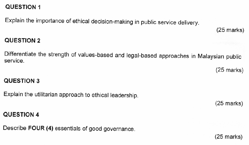 Solved QUESTION 1Explain the importance of ethical | Chegg.com