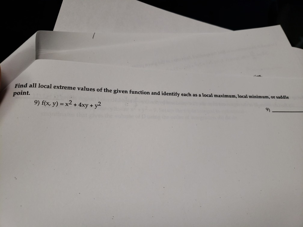Solved Find all local extreme values of the given function | Chegg.com