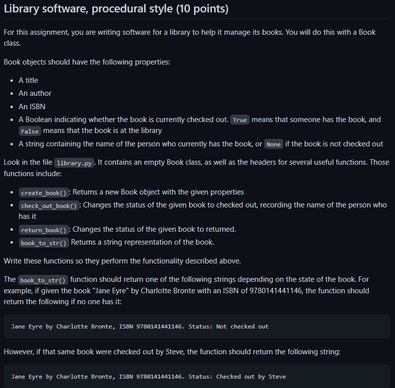 Solved Library Software Procedural Style 10 Points For