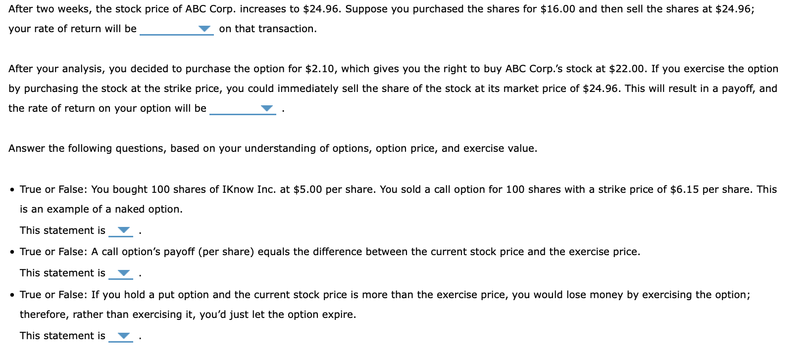 Solved 2. Exercise value and option price The value derived | Chegg.com