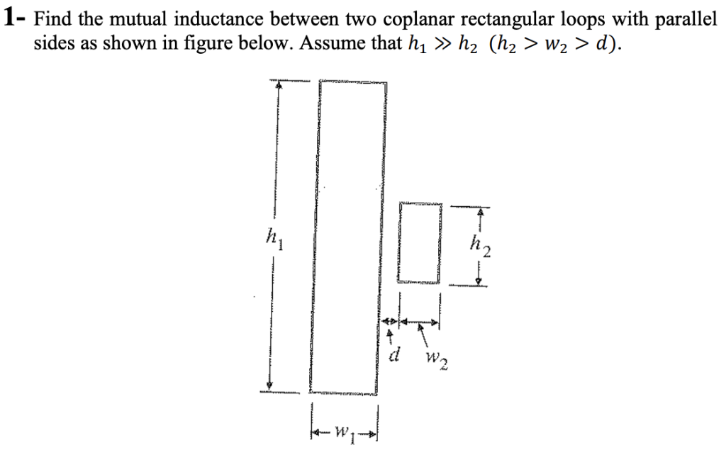 Solved 1- Find the mutual inductance between two coplanar | Chegg.com