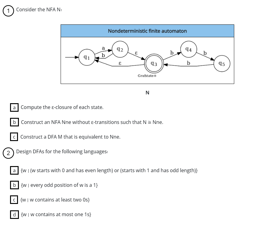 Solved Consider the NFA N:Compute the ε-closure of each | Chegg.com