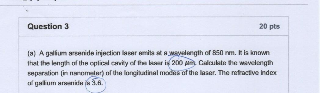 Solved Question 3 20 pts (a) A gallium arsenide injection | Chegg.com