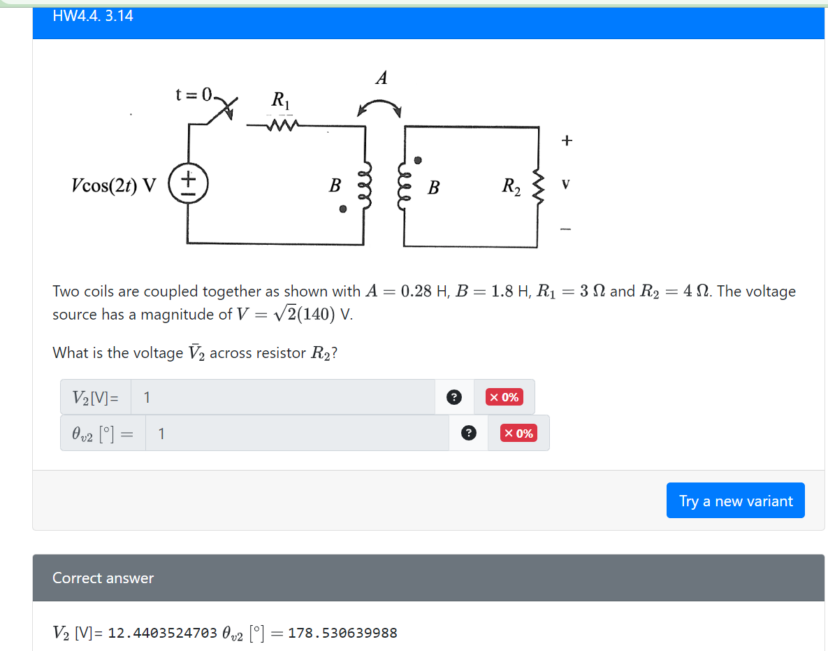 Solved Two coils are coupled together as shown with | Chegg.com